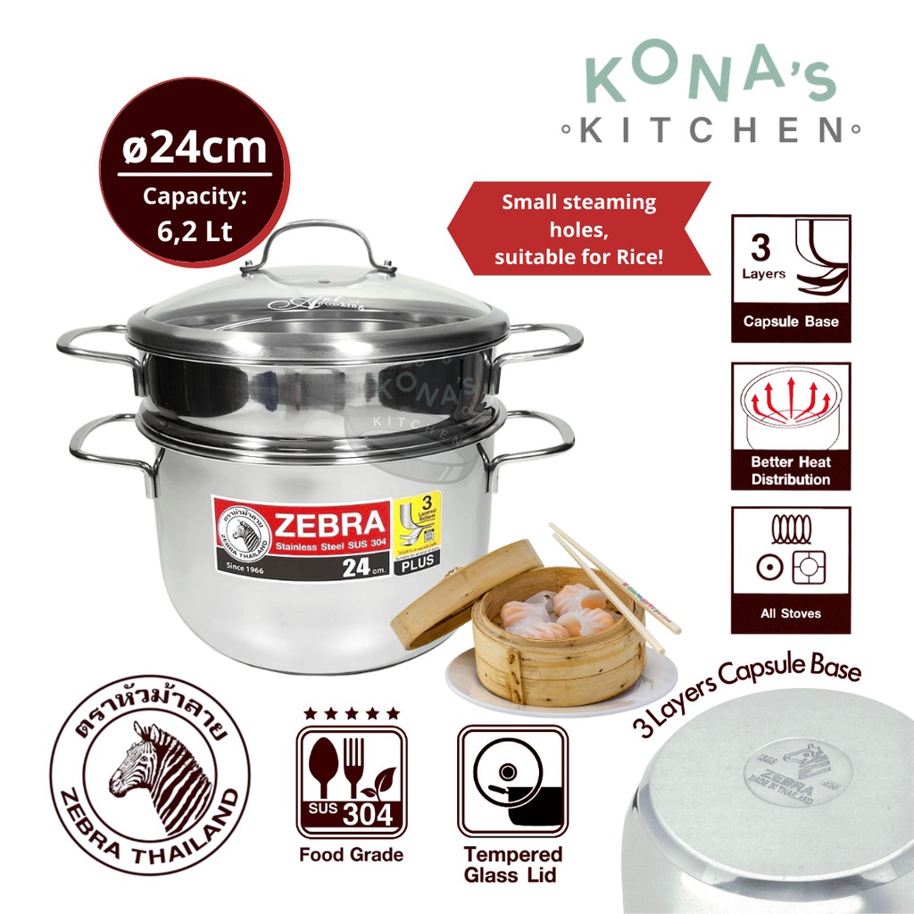 Jual Zebra Sauce Pot Extreme Infinity 24 Cm with Glass Lid (163640 ...