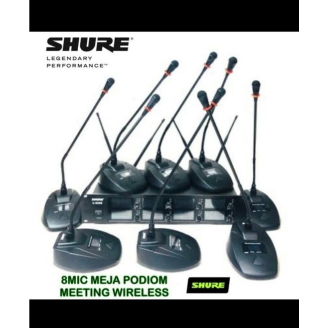 Jual Mic Meja Wireless Conference/Podium Shure U-808B -- 8buah Mic Meja ...