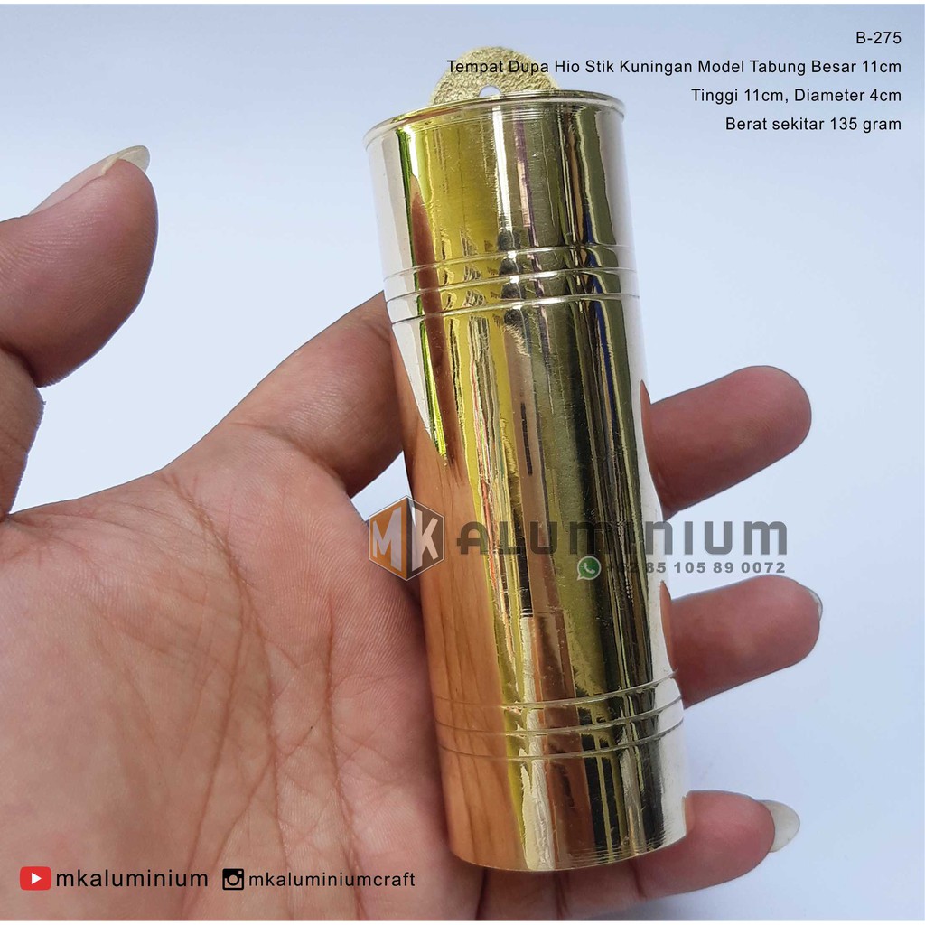 Jual Tempat Hio Besar Dupa Dinding Batang Stik Kuningan model Tabung ...