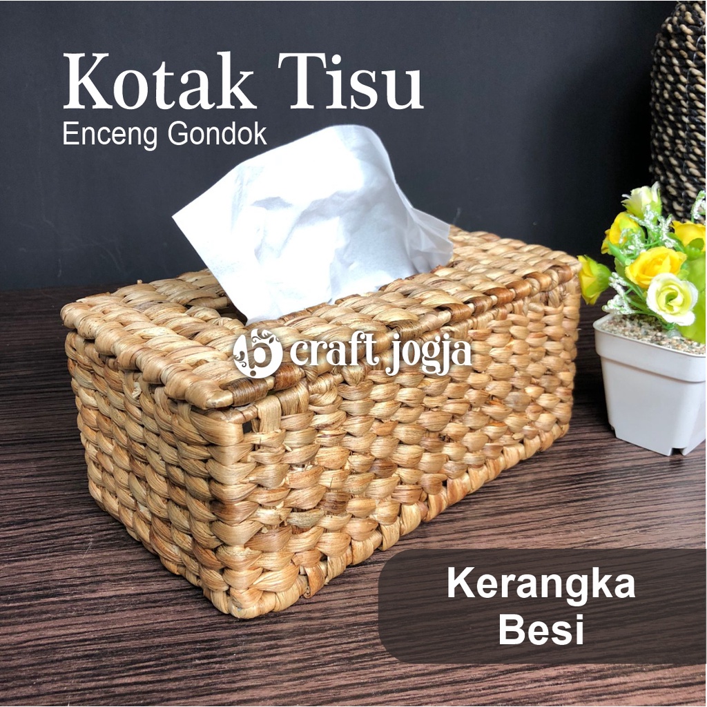 Jual Kotak Tisu Tempat Tissue Box Tisu Kerajinan Anyaman Enceng Gondok ...