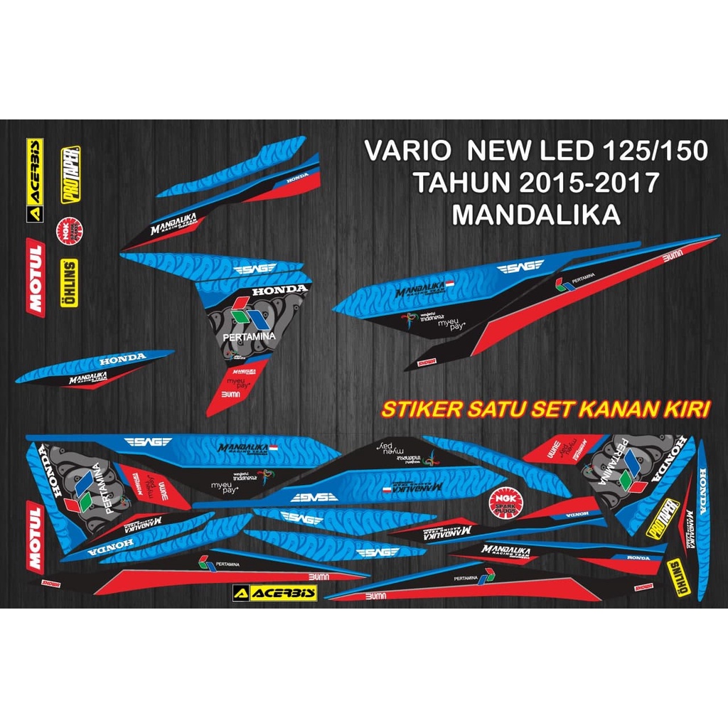 Jual STRIPING DECAL STIKER VARIASI VARIO NEW LED 125/150 TAHUN TAHUN 2015-2017 MANDALIKA ...
