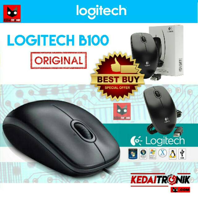 Jual Mouse Logitech B100 ORIGINAL KABEL OPTIK | Shopee Indonesia