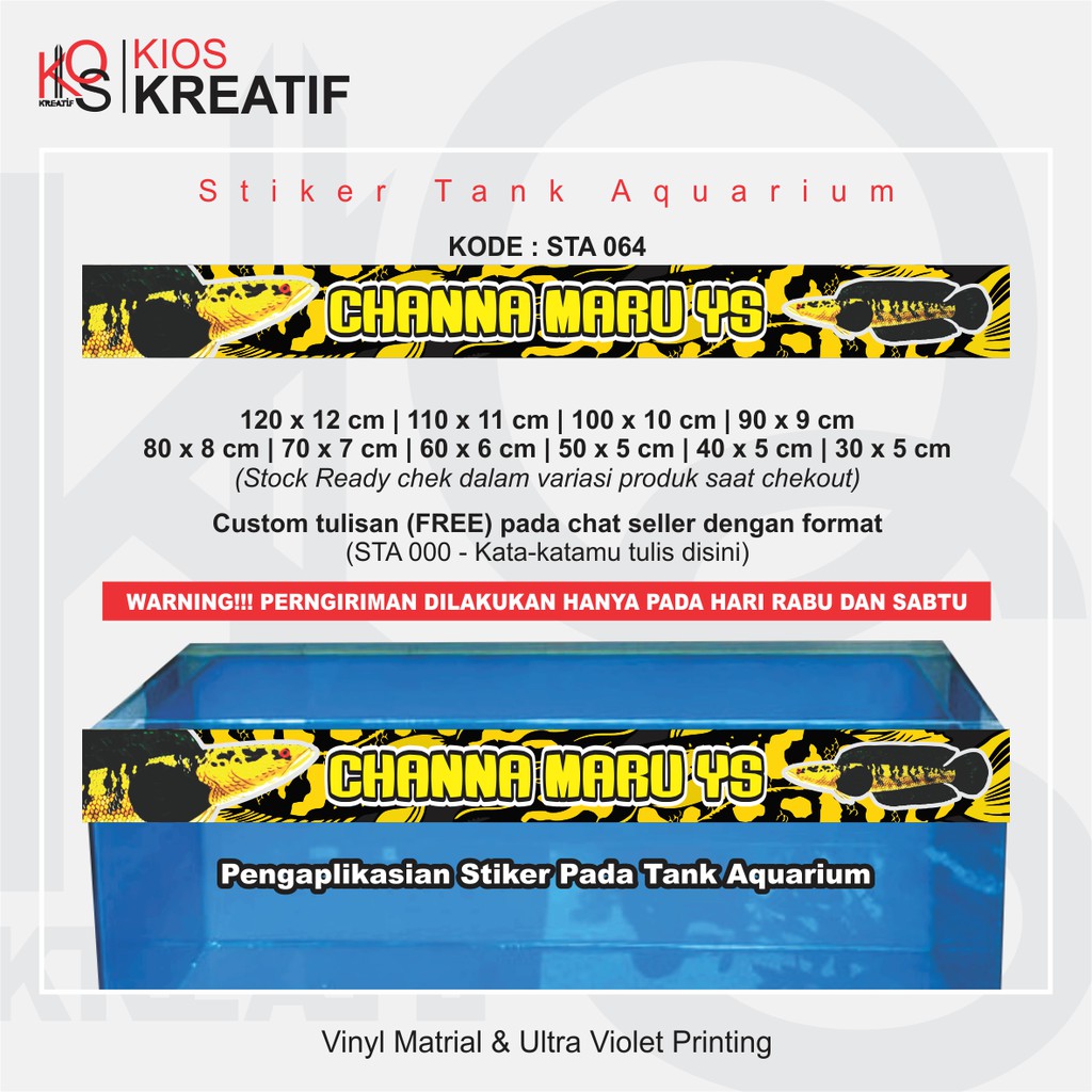 Jual stiker tank aquarium " channa maru ys " | Shopee Indonesia