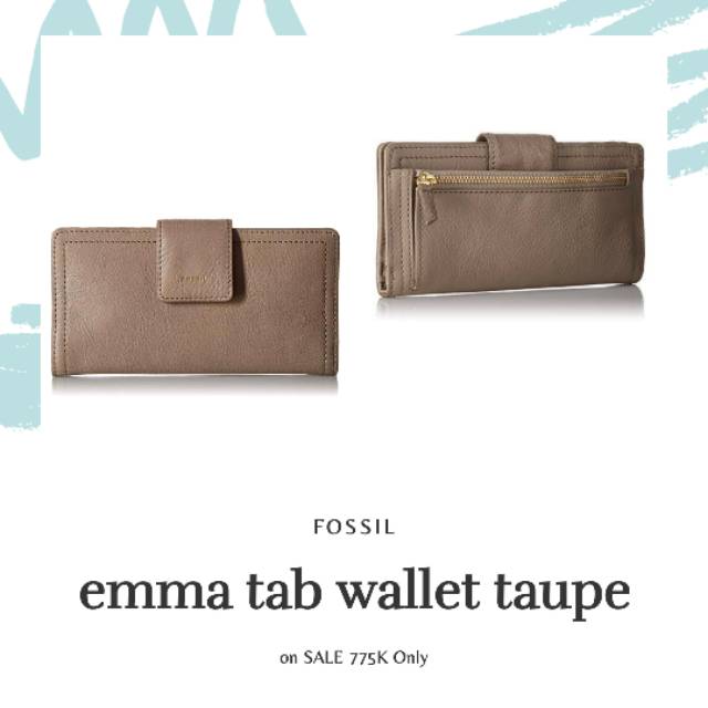Jual Fossil Emma Tab Wallet Taupe (DOMPET FOSSIL) | Shopee Indonesia