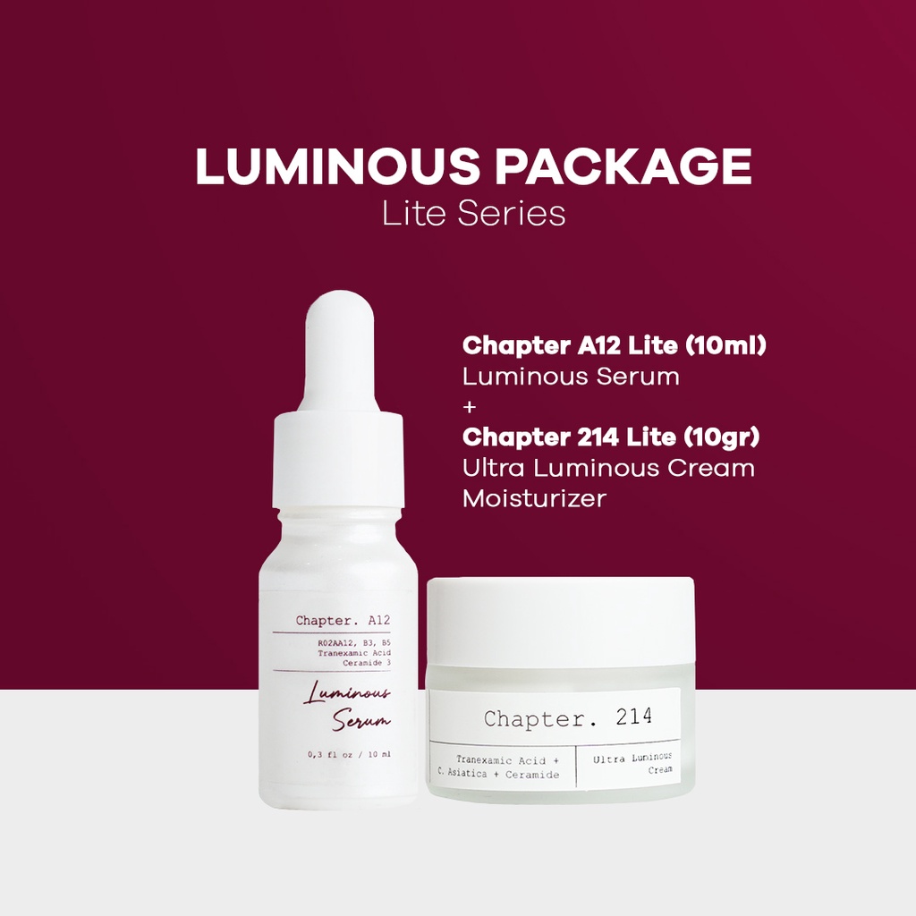 Jual Skin Academy Luminous Lite Package (Chapter A12 10 ml + Chapter 214 10 gr) | Shopee Indonesia