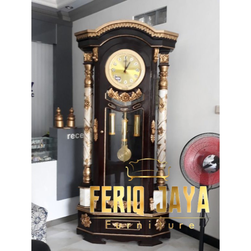 Jual Almari Jam Hias Mawar Kayu Jati Jepara + Jam Bandul | Shopee Indonesia