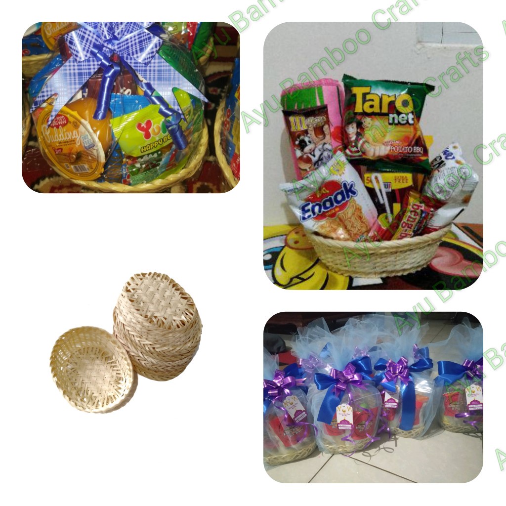Jual Keranjang Besar Oval Anyaman Bambu Hampers Parcel Souvenir Lamaran ...