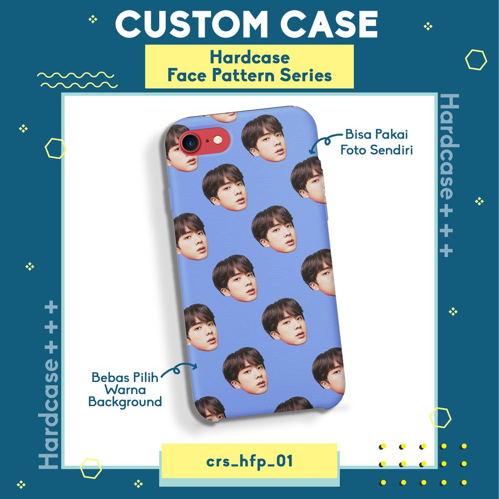 Jual Custom Hardcase 3D Fullprint Desain Face Pattern / Face Grid Case ...