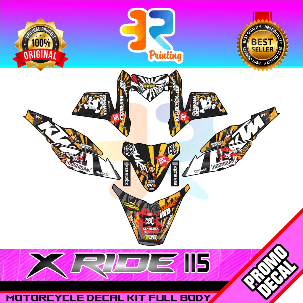 Jual STIKER DECAL STRIPING MOTOR X RIDE 115 MONSTER KTM GYMKHANA SVN ...