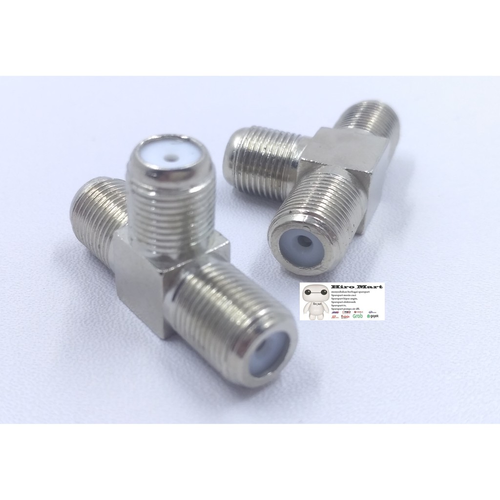 Jual Konektor T Drat Jack F ORIGINAL Sambungan Splitter Besi Parabola ...