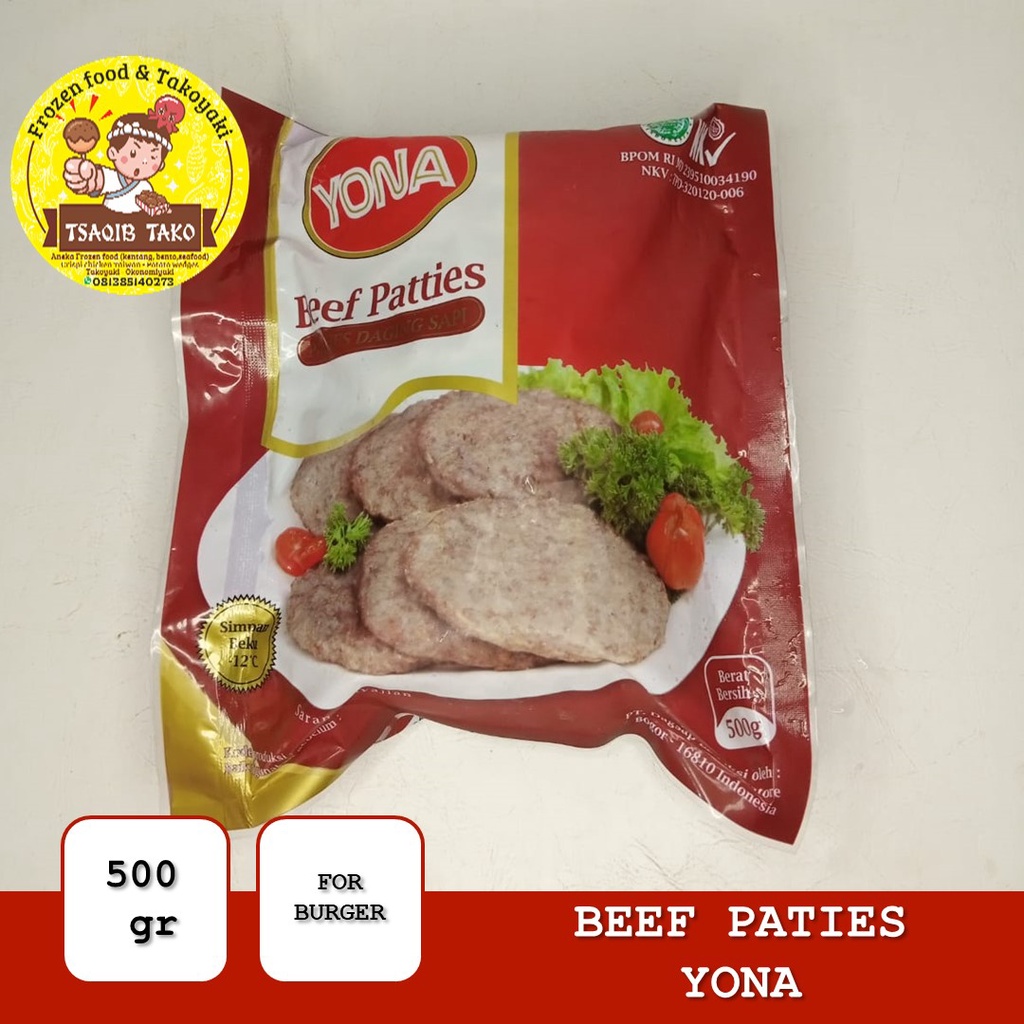 Jual PROMO yona beef patties patty daging burger 500gr | Shopee Indonesia
