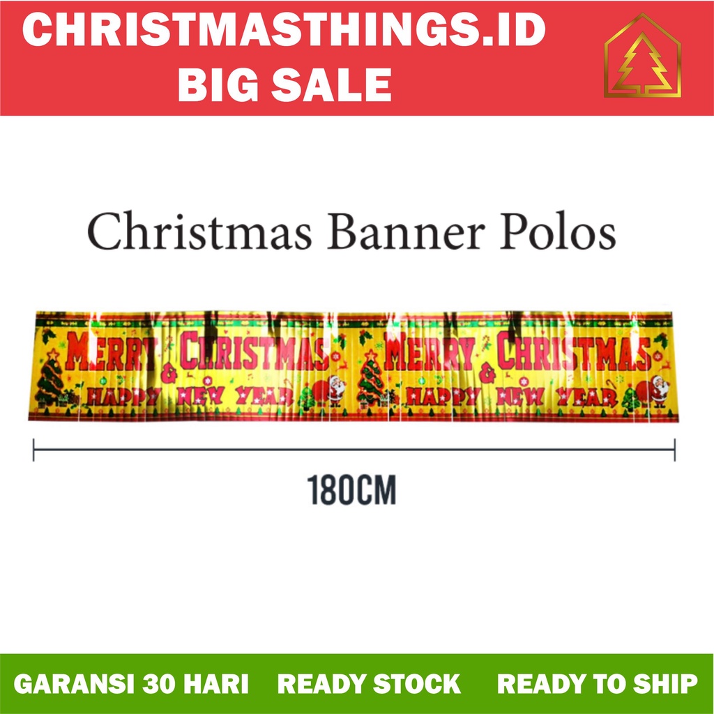 Jual MERRY CHRISTMAS BANNER GANTUNGAN UCAPAN NATAL TEMPELAN DINDING ...