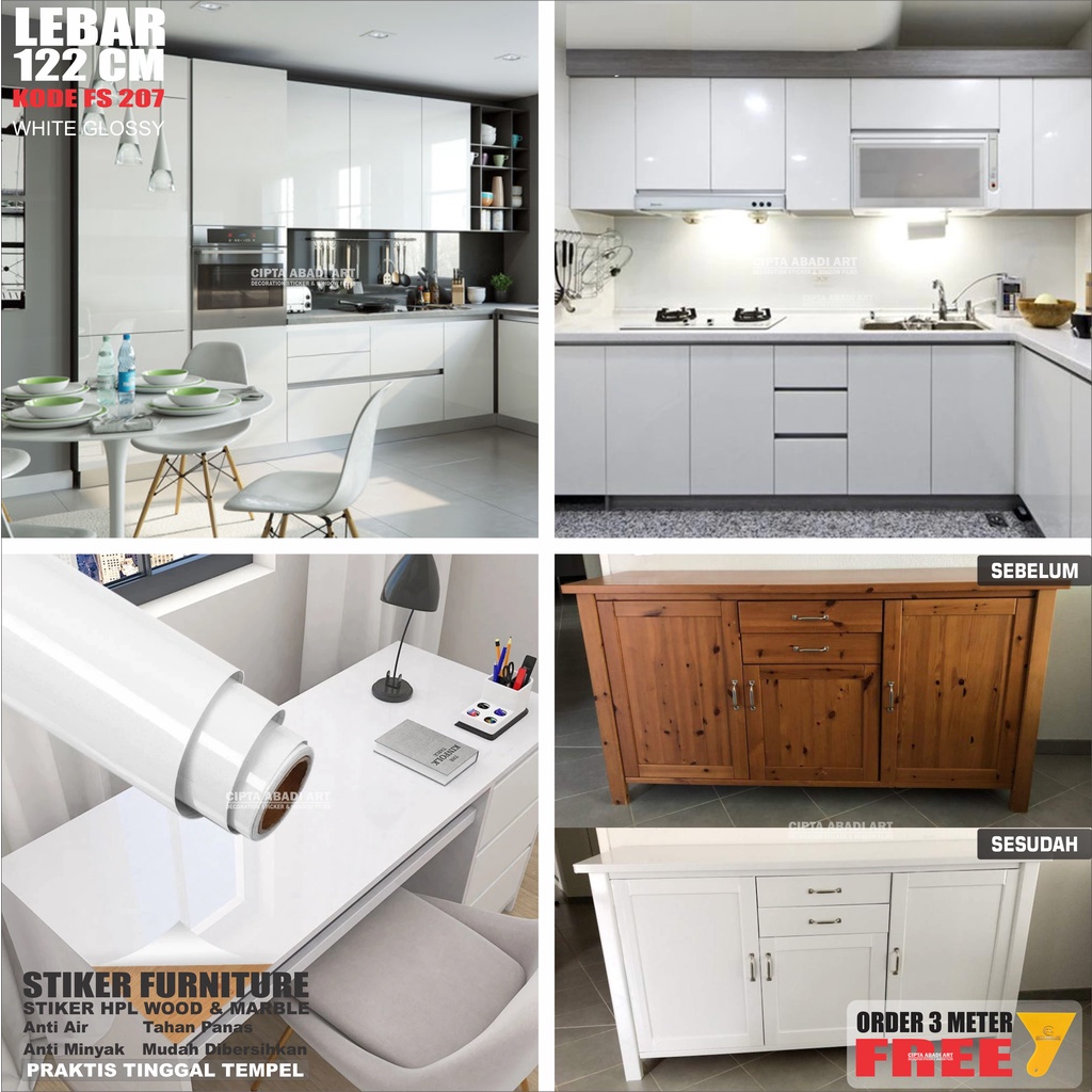Jual Wallpaper Stiker Lemari Sticker Meja Kayu Kitchen Set Dinding ...