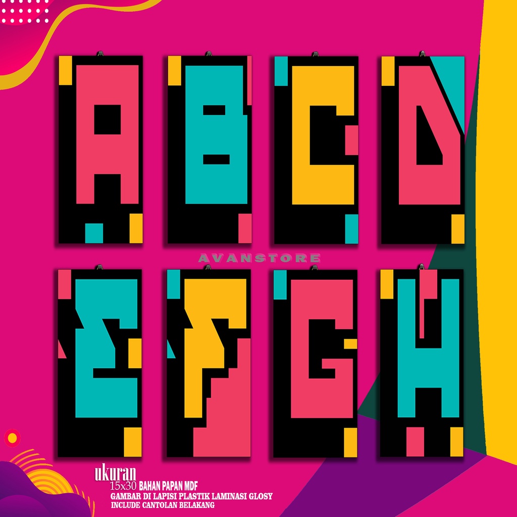 Jual HIASAN DINDING HURUF ABJAD / ALFABET / DEKORASI KAMAR / STICKER ...