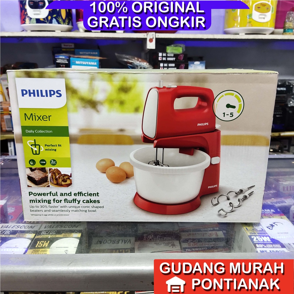 Jual Mixer Philips Mangkok / Mixer com / stand mixer MERAH HR 1559 ...