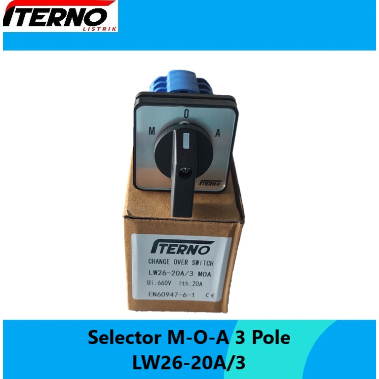 Jual Selector MOA Man-Off-Auto 3Pole Rotary Switch LW26-20A/3 Iterno ...