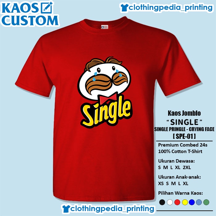 Jual Kaos Baju Jomblo Single Pringle T-Shirt Pringles Meme Sad Crying ...