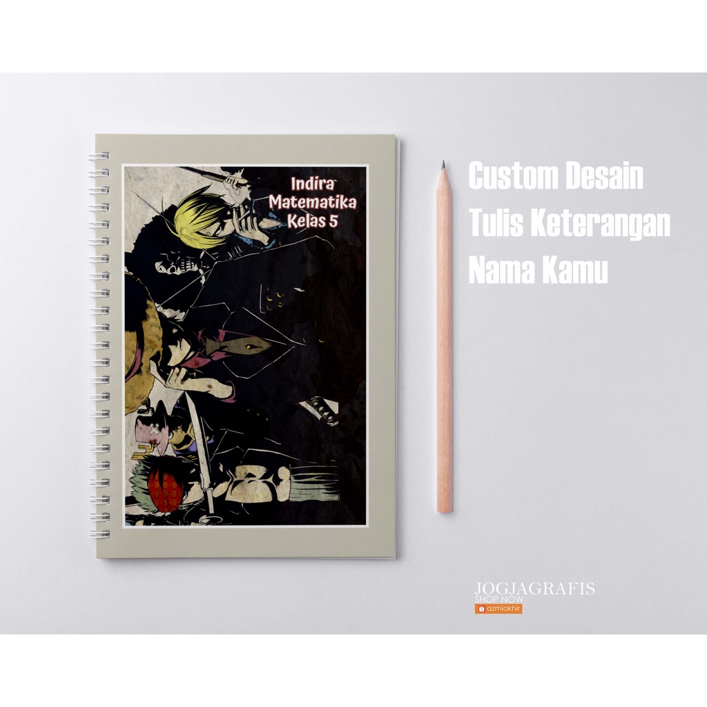 Jual Buku Tulis Spiral Notebook Anime One Piece A5 Custom Desain / BUKU ...