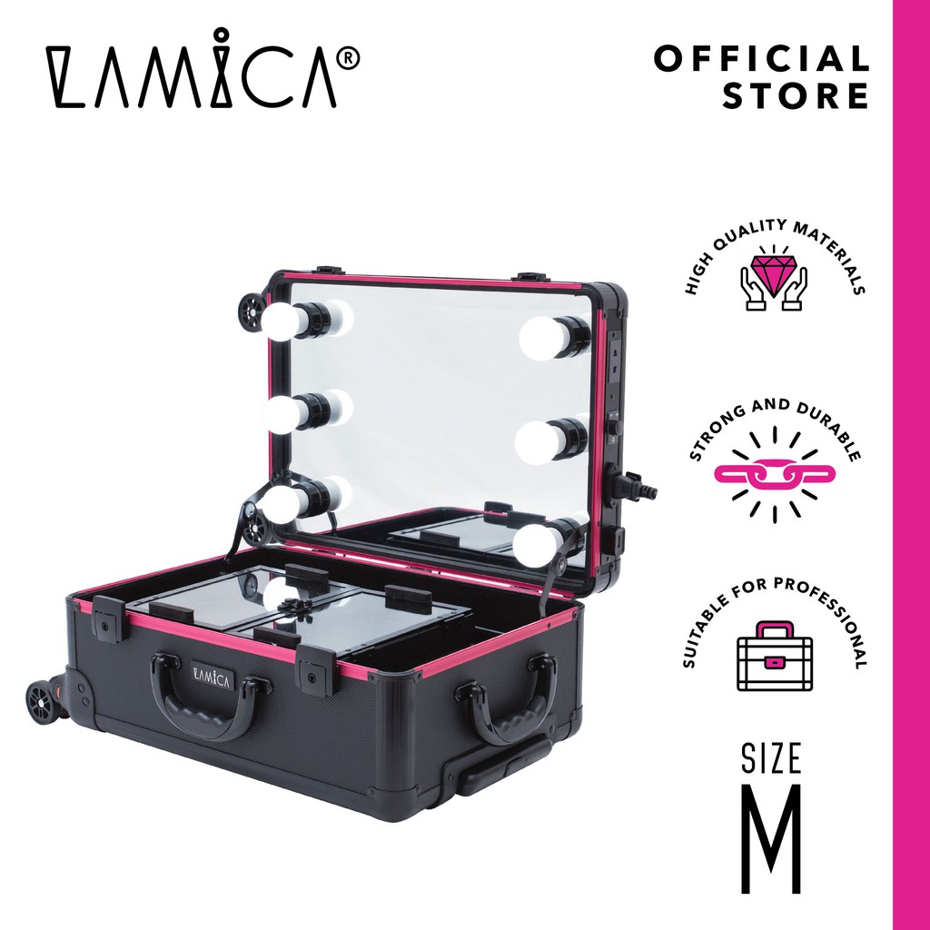Jual LAMICA Lighted Makeup Case - Medium Tas Koper Makeup | Shopee Indonesia