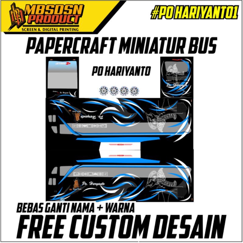 Jual PAPERCRAFT MINIATUR BUS uk 60cm | Shopee Indonesia
