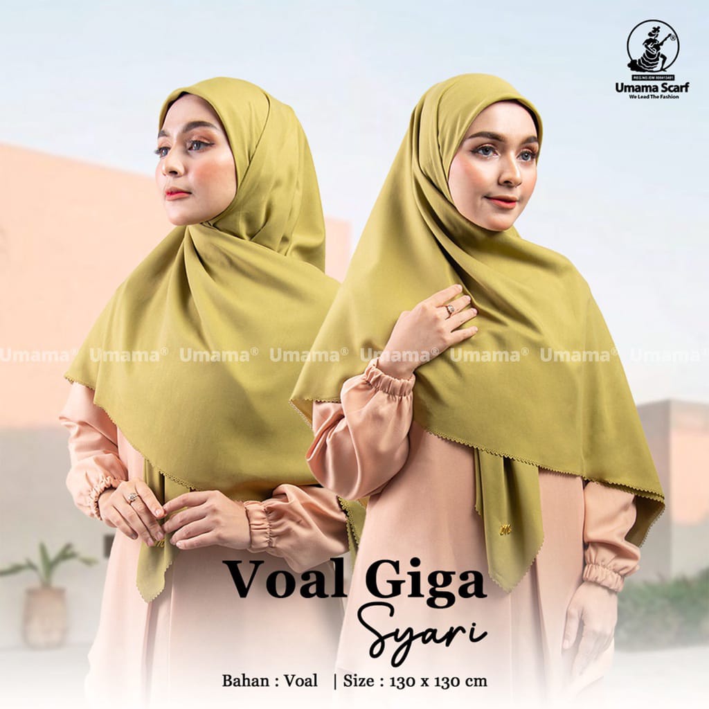 Jual PREMIUM MERK UMAMA METAL GOLD Hijab Segi Empat Laser Cut VOAL GIGA SYAR'I ORI Umama jumbo ...