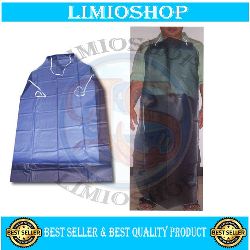 Jual CELEMEK APRON PVC VINYL / VINIL BIRU TRANSPARAN FULL TAHAN ANTI ...
