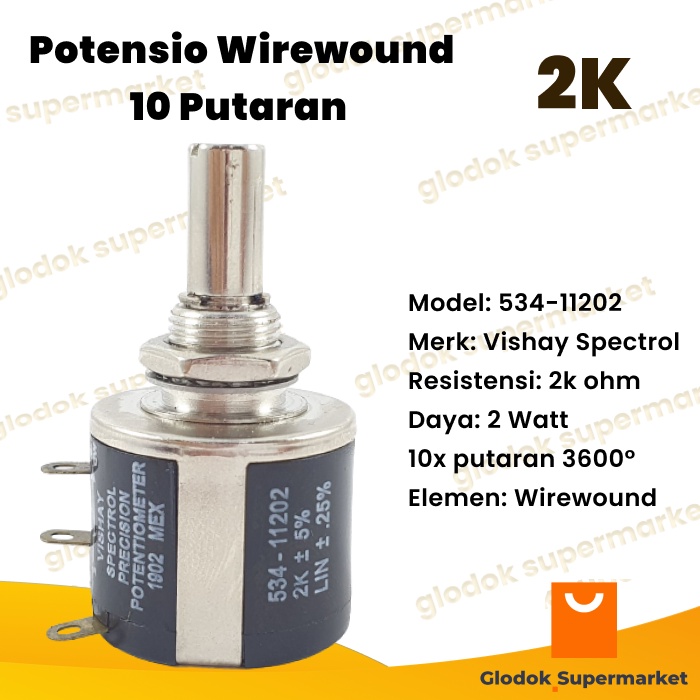 Jual Potensio Wirewound 10 Putaran 2k Vishay Spectrol Multiturn Presisi ...
