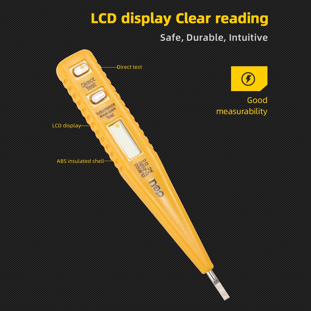 Jual Deli Digital Test Pen/Tespen Digital 12-250V AC DC 13 cm EDL8003 ...