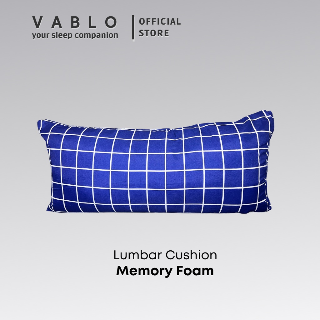 Jual Vablo bantal lumbar cushion memory foam micro - motif biru ...