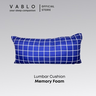 Jual Vablo bantal lumbar cushion memory foam micro - motif biru ...