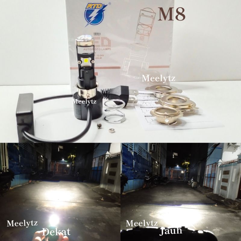 Jual Lampu Utama Led RTD M8 Mini Projector H6 H4 HS1 cut off motor ...