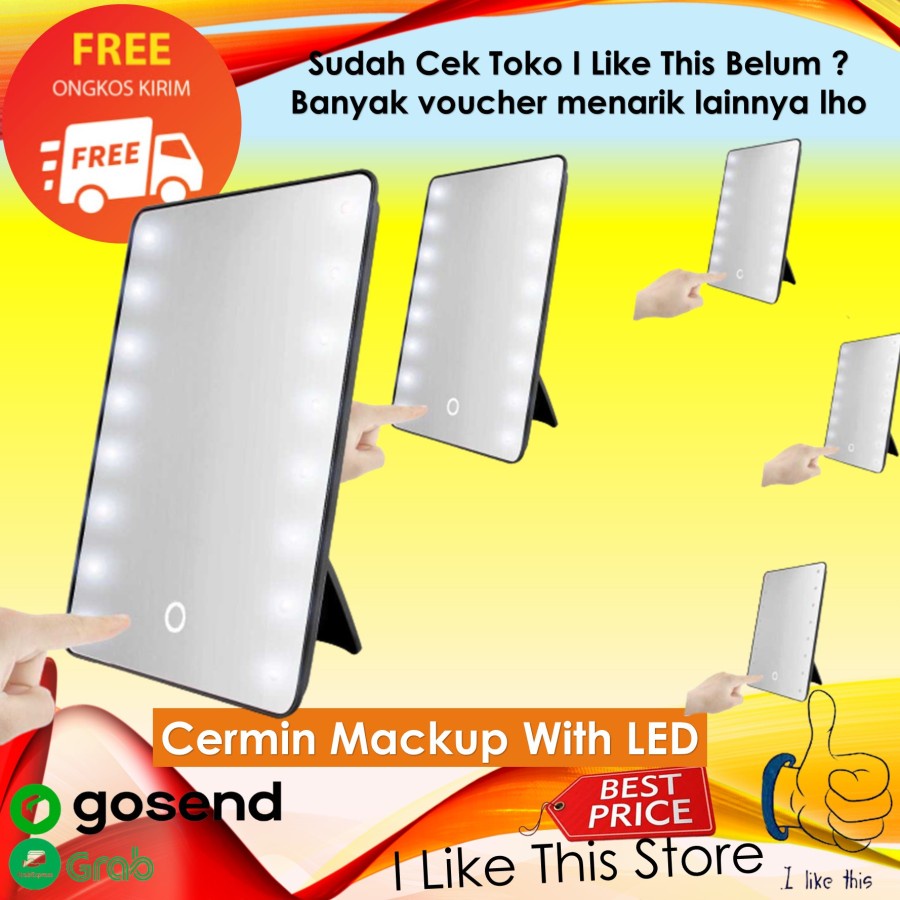 Jual Kaca Cermin Make Up Meja Rias Cermin Rias Wajah With LED 16 ...