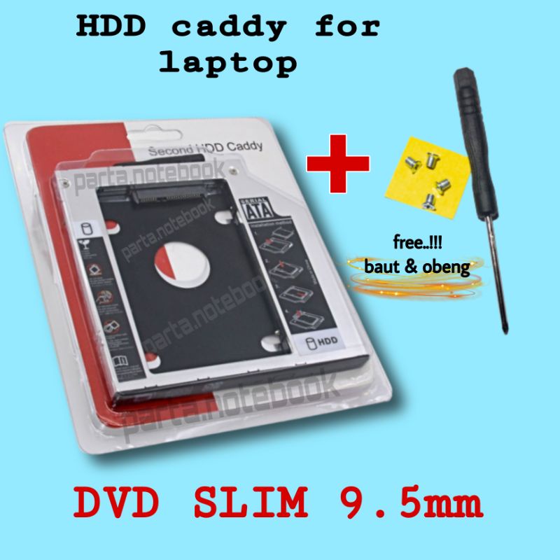 Jual SSD HDD Caddy slim 9.5mm merk second kedi cadi cady ketdi catdi ...