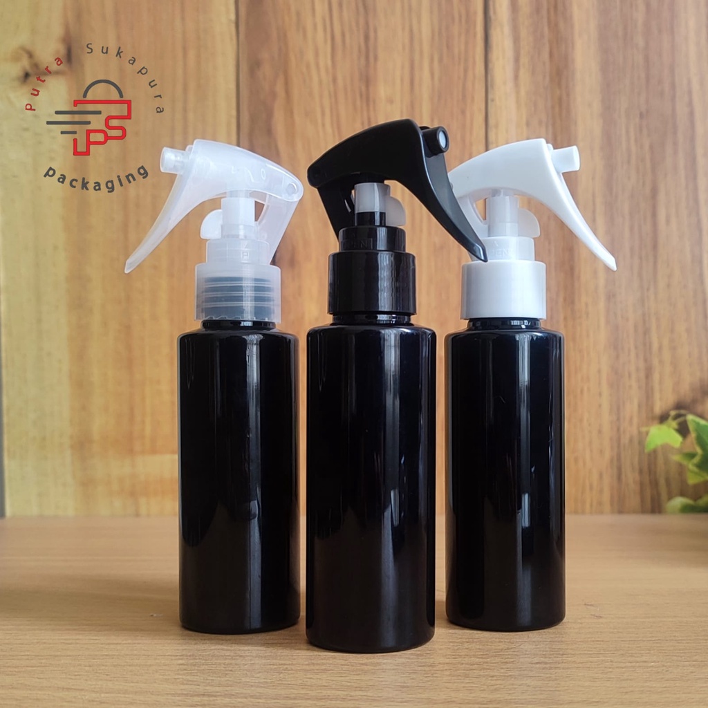 Jual botol spray trigger triger 100ml rf hitam / botol mini triger 100ml | Shopee Indonesia