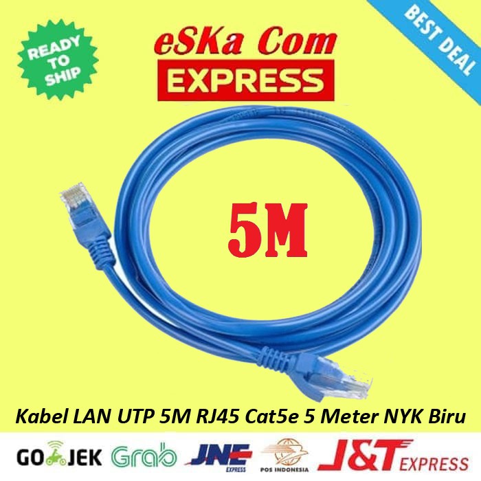 Jual Kabel LAN UTP 5M RJ45 Cat5e 5 Meter NYK Biru | Shopee Indonesia