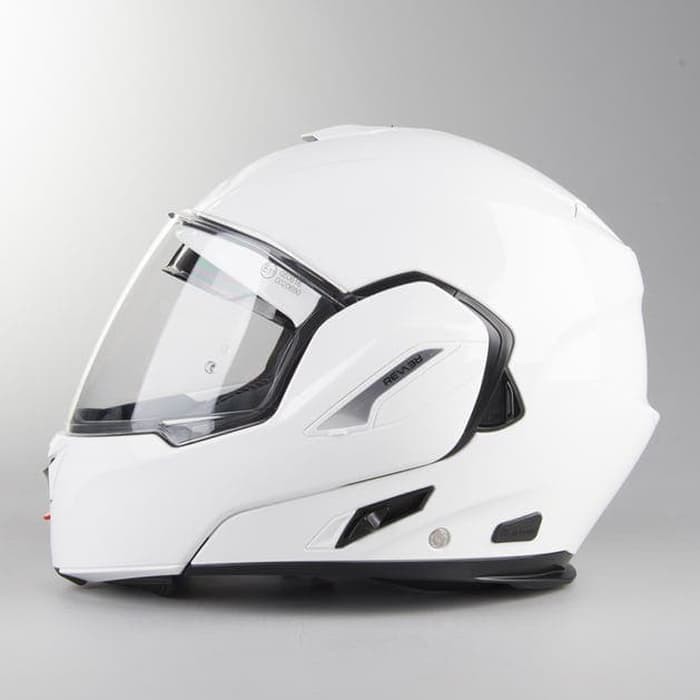 Jual Helm Airoh REV19 WHITE Automatic Modular Double Visor | Shopee ...