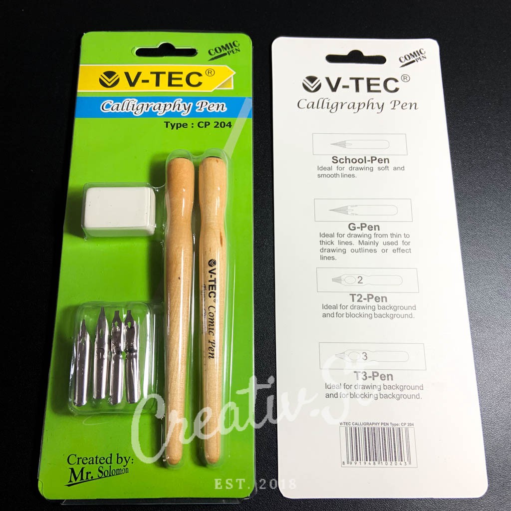 Jual V-TEC Comic Pen / Calligraphy Pen Cp204 (2 Pcs) Pena Lukis Pena ...