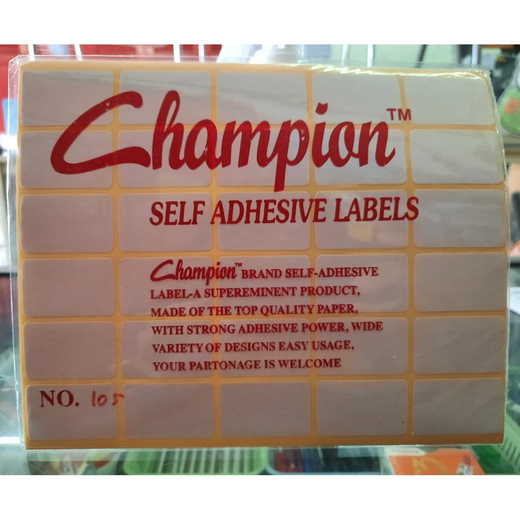 Jual Label Stiker Champion No. 105 uk. 25 x 38 mm (Persegi Panjang ...
