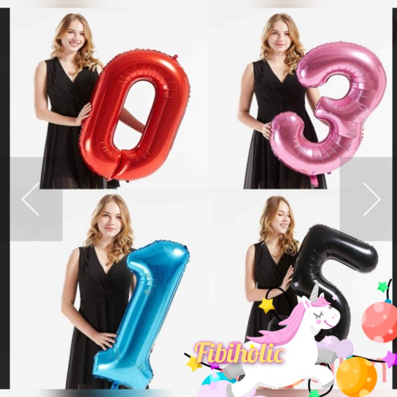 Jual Balon foil angka 100cm Black, Red, Blue, Pink | Shopee Indonesia
