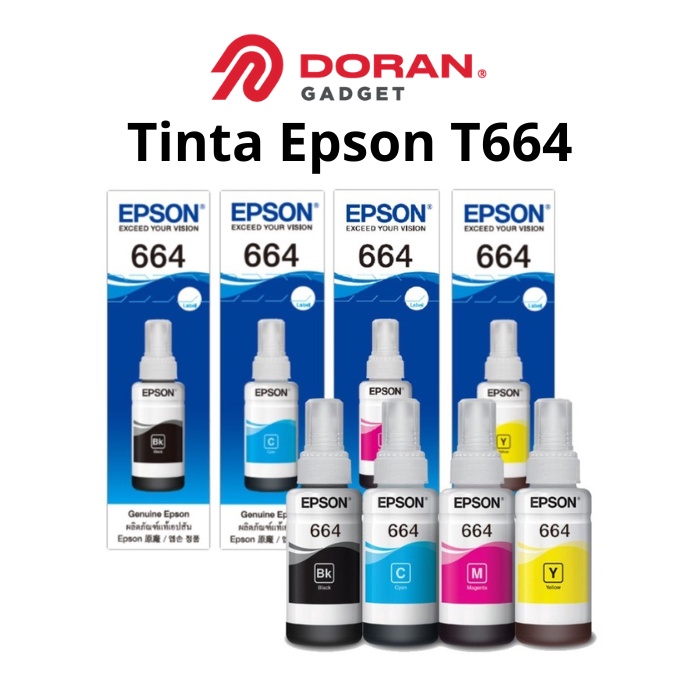 Jual Tinta Printer Refill Isi Ulang Epson T664 Black Cyan Magenta Yellow - Original | Shopee ...