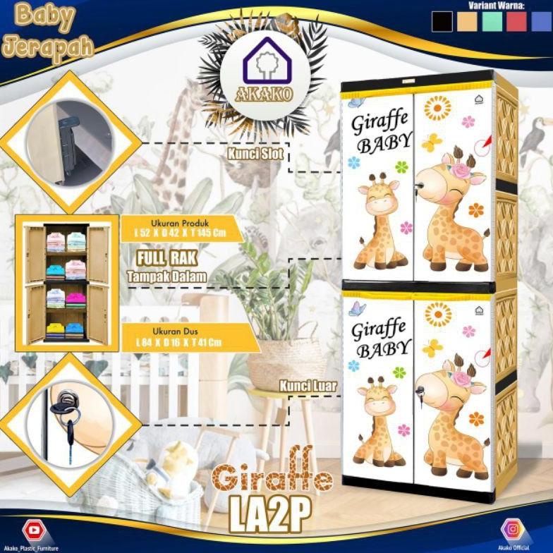Jual LEMARI PLASTIK RAK ANAK 4 SUSUN LEMARI BABY AKAKO KUNCI LA2P ...