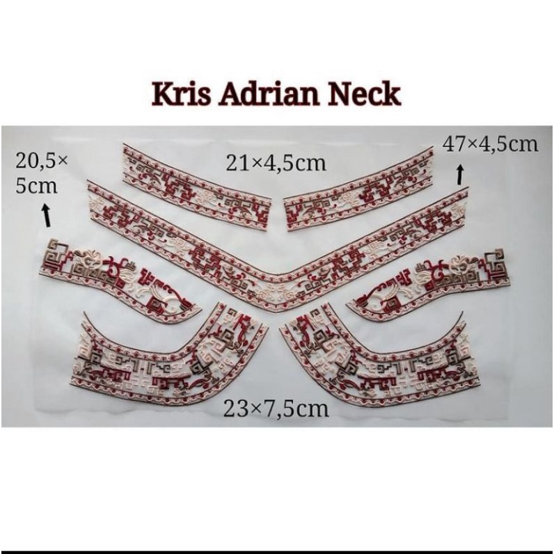 Jual 1Set Jahit Bordir Kerah Leher motif (Kris Adrian neck) | Shopee ...