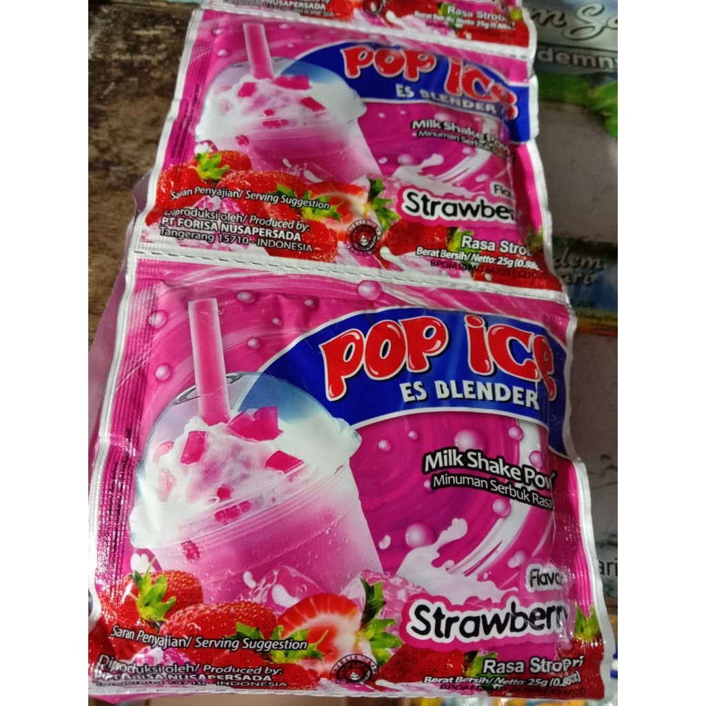 Jual Pop Ice Es Blender Rasa Strawberry | Shopee Indonesia