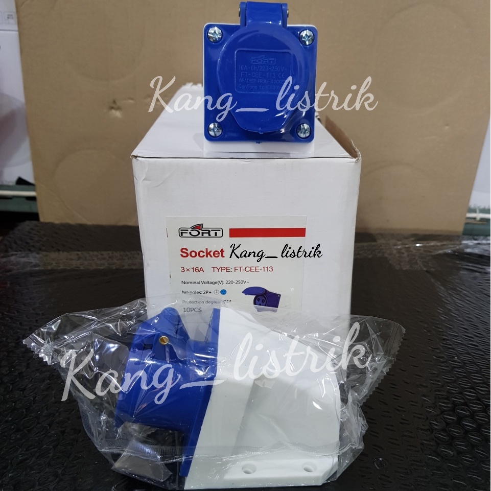 Jual Wall Socket / Surface Mounting IP44 113 3 Pin 16A Fort | Shopee Indonesia