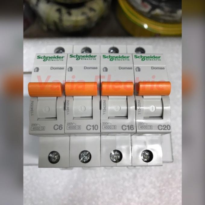 Jual Mcb Schneider Domae 1 Phase / 6/10/16/20 Ampere / 6A/10A/16A/20A (Sni) | Shopee Indonesia