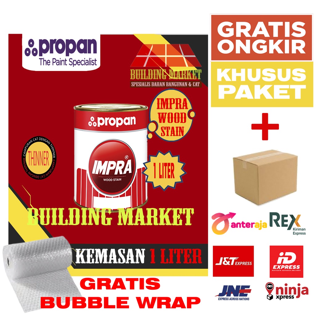 Jual PLITUR KAYU PROPAN WOOD STAIN PROPAN IMPRA POLITUR PELITUR 1 LITER ...
