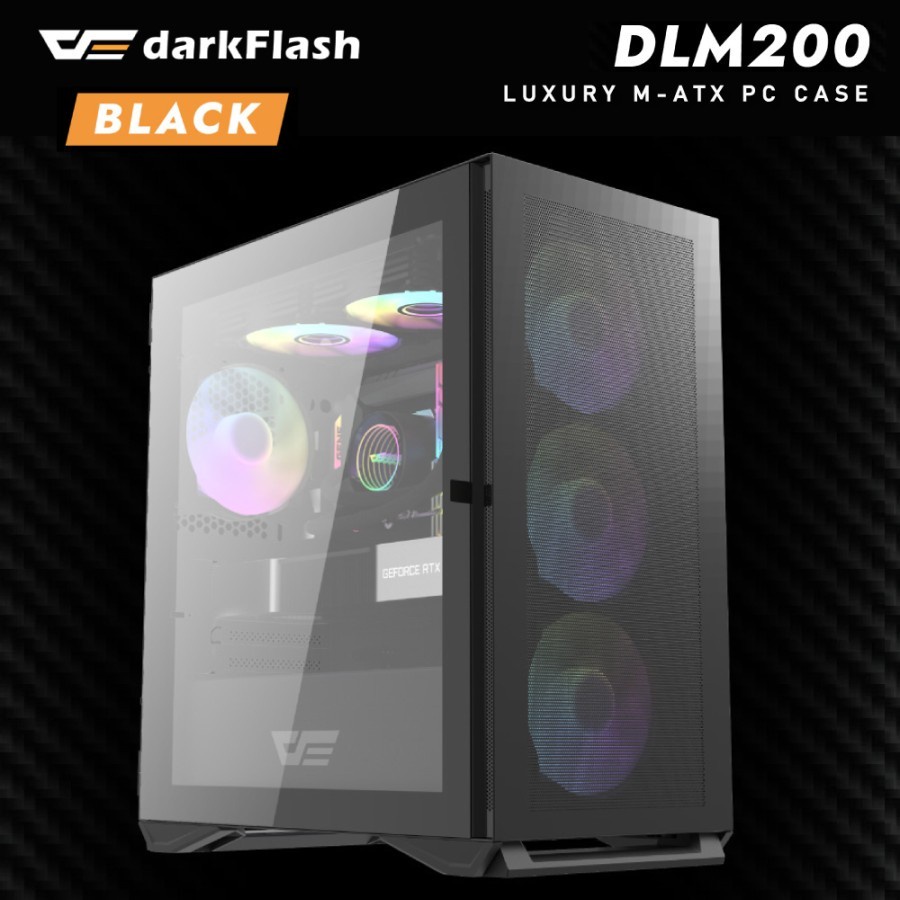 Jual darkFlash DLM200 - Mesh High Airflow Tempered Glass m-ATX Gaming ...