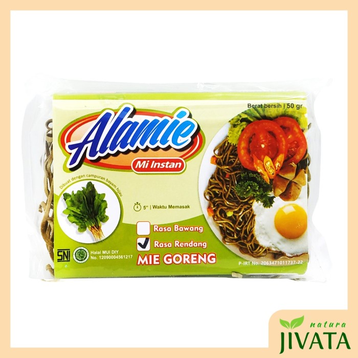 Jual Alamie Bayam Hijau Goreng Rendang Mie Instan Sehat Tanpa MSG ...