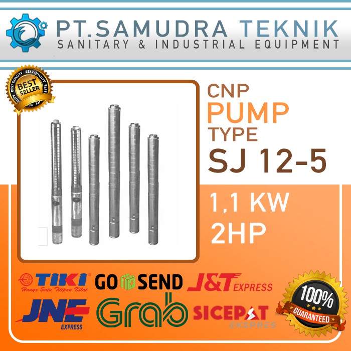 Jual SUBMERSIBLE PUMP CNP TYPE SJ 12-5 PM TECH- 2HP 1,1KW 2900RPM ...