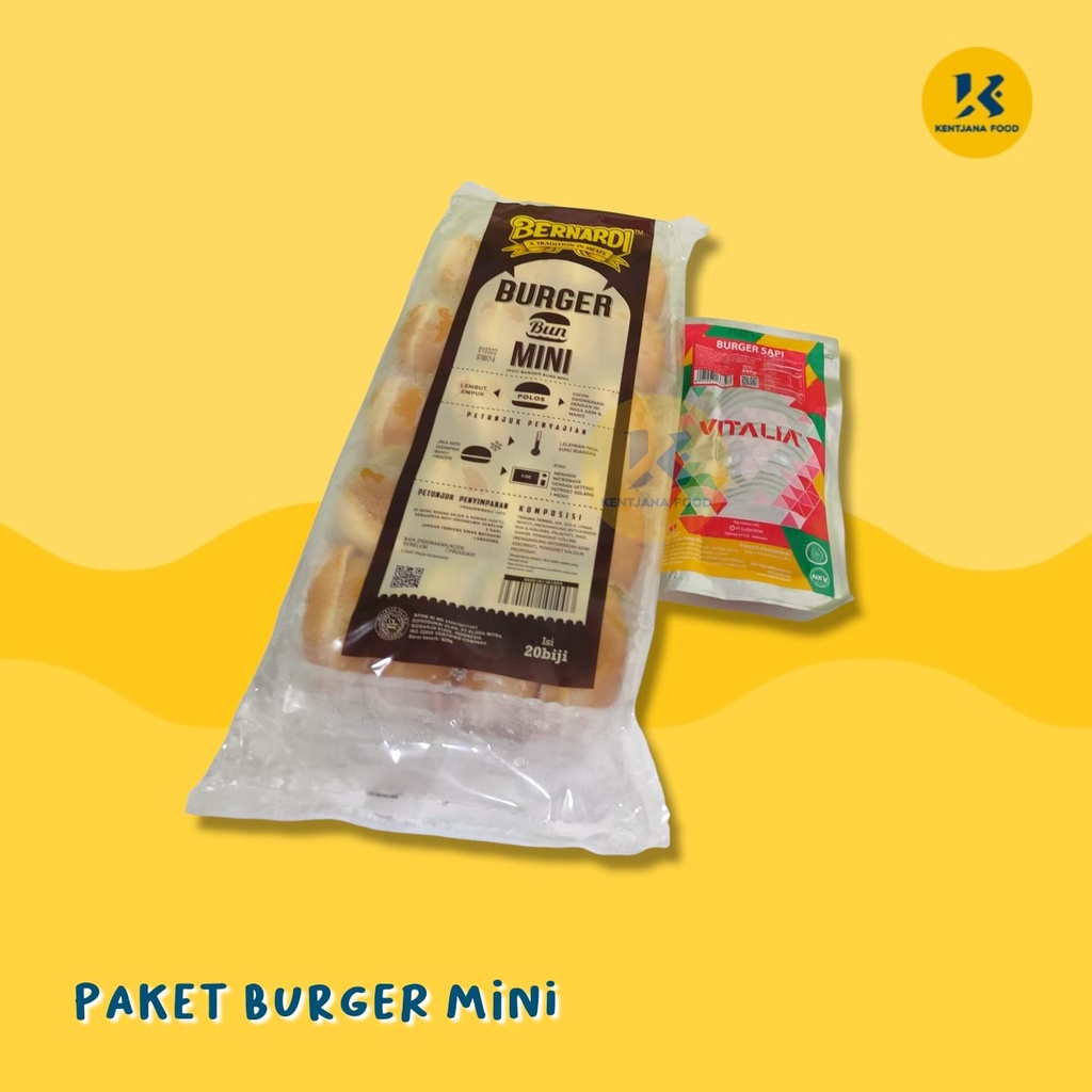 Jual Bernardi burger mini, paket burger bun dan beef burger vitalia ...